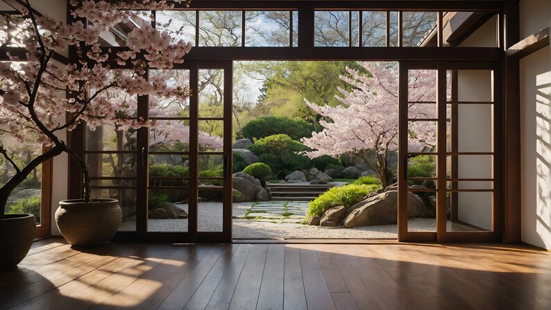 Virtual Background Zen Garden for Zoom, Natural Calming Background for ...