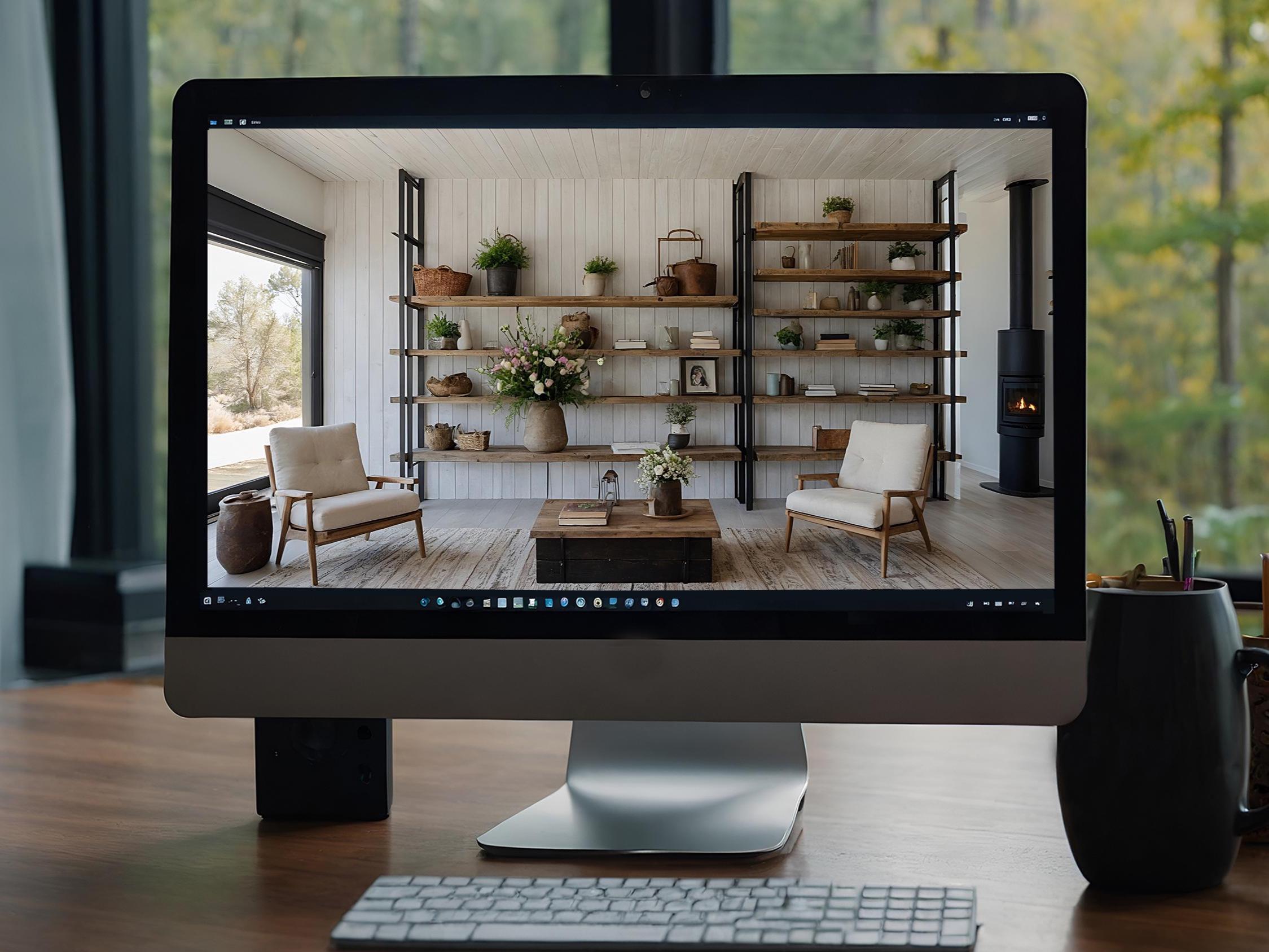Bundle of Five Spring Farmhouse Zoom Backgrounds, Virtual Meetings ...