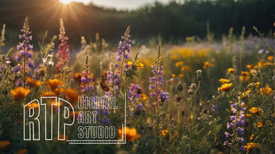 Virtual Background Spring Wildflowers for Zoom, Natural Calming ...