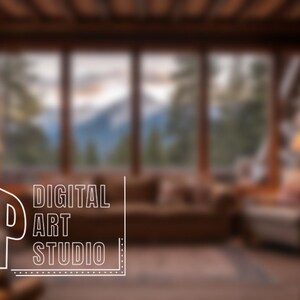 Rustic Mountain Cabin Zoom Background Virtual Office for Online ...