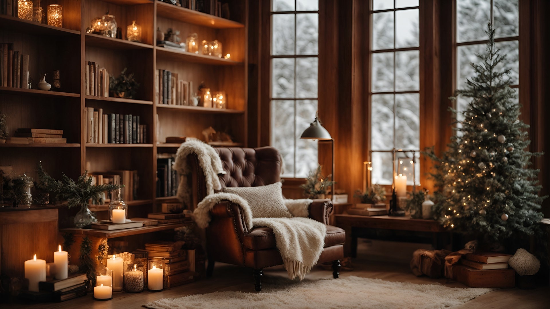 Zoom Background Bundle Cozy Christmas Home/ Office in a 16:9 Ratio, Set of Five Virtual ...