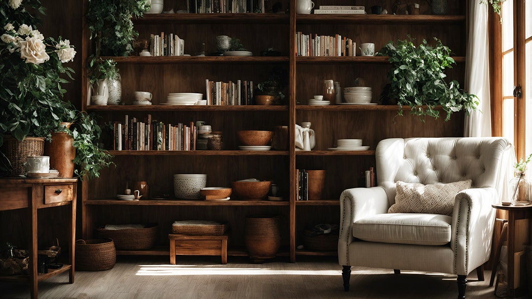 Virtual Background for Zoom Meetings, Winter Library Background for ...