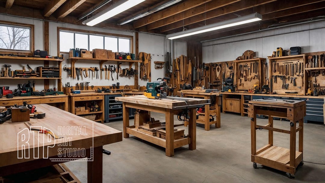 Workshop Garage Virtual Background for Zoom Meetings, Hobbyist ...