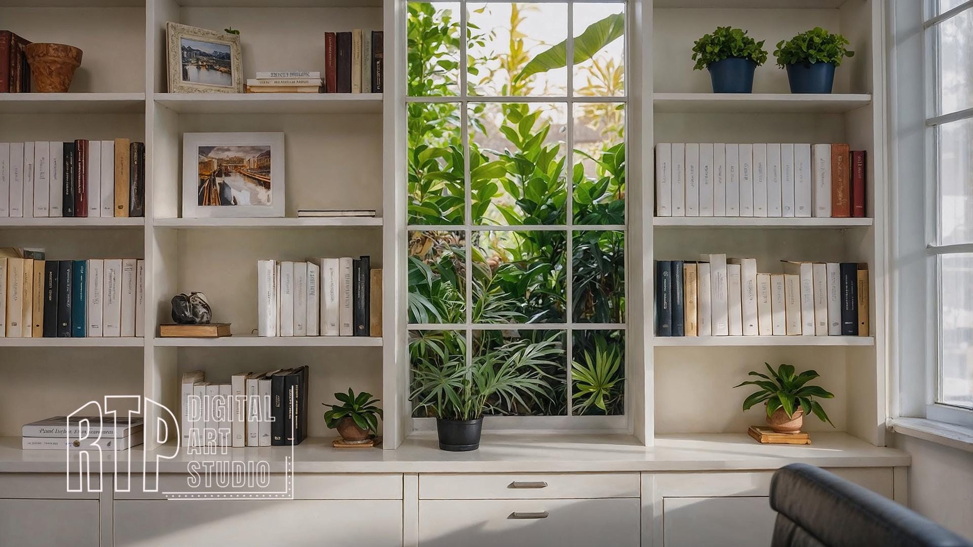 Virtual Shelving Background for Zoom Meetings, Professional Home Office ...