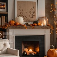 Fall Themed Zoom Background, Autumn Bookshelf for Zoom Meeting Virtual ...