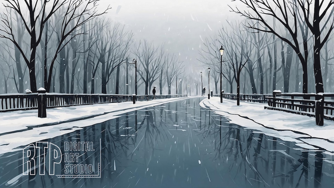 Desktop Wallpaper Snow Covered Winter City Street Background for ...