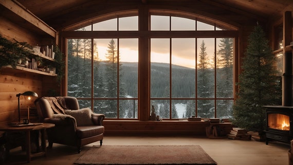 Cabin Mountain View Virtual Background For Zoom Meeting, 47% OFF