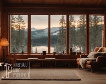 Virtual Background for Zoom Meetings, Winter Window Background for Zoom, MS Teams, Webex, and ...