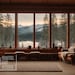 Winter Mountain Cabin Zoom Background Virtual Office for Online ...