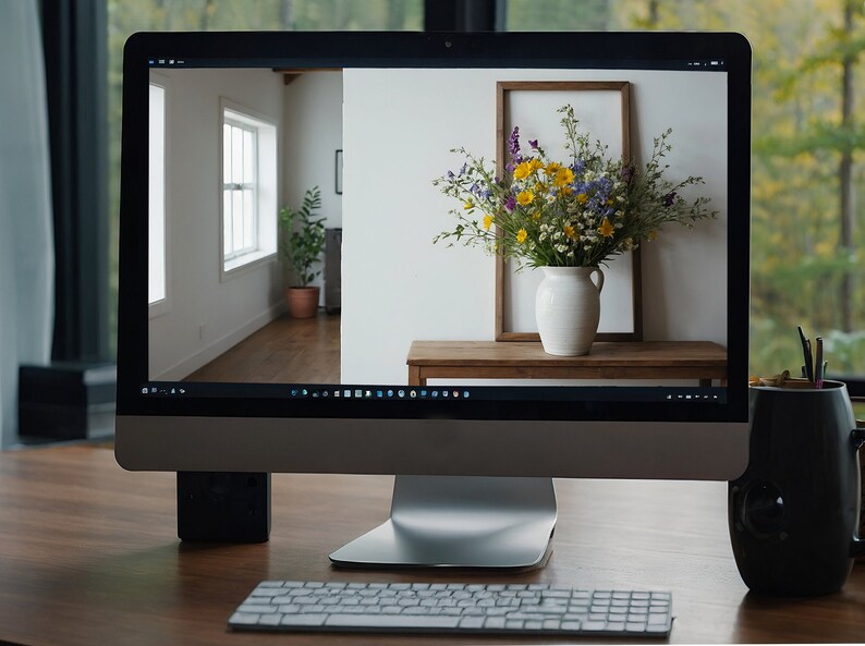 Spring Wildflower Farmhouse Cottagecore Zoom Background, Virtual ...