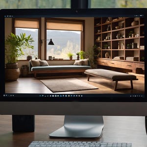 Zen Calming Background for Zoom and MS Teams Meetings, Modern Office ...