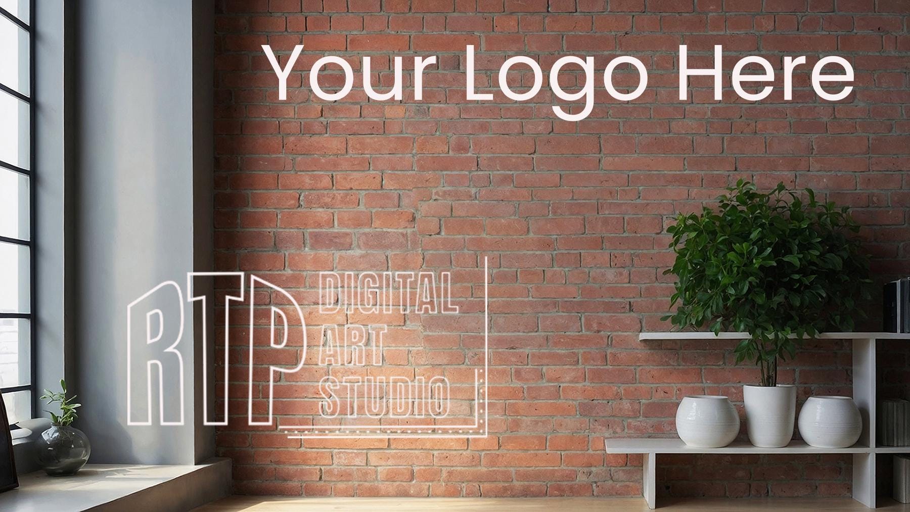 Custom Virtual Brick Wall Background With Your Company or Business Logo ...