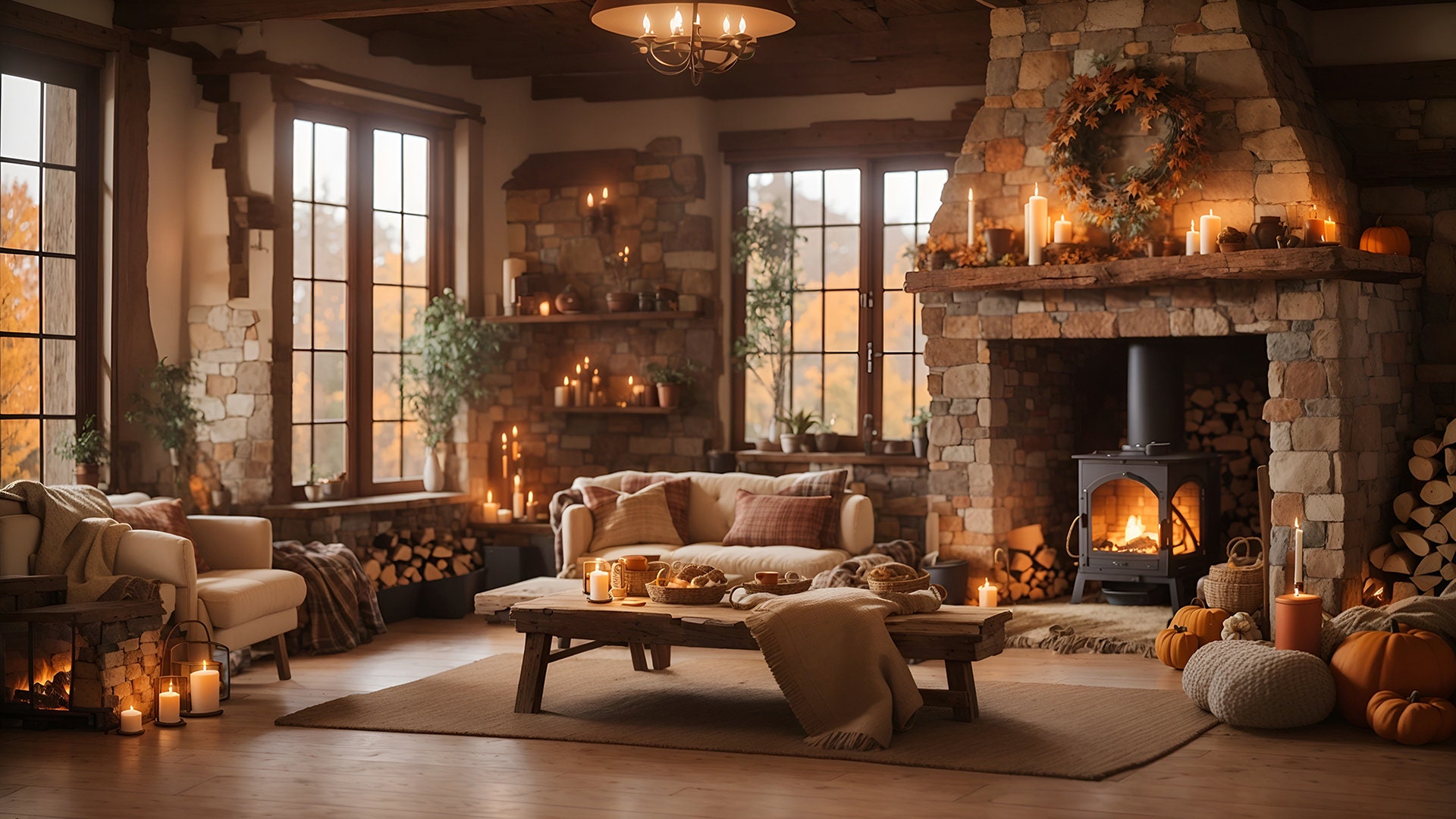 Zoom Background Bundle of Rustic Virtual Offices in a 16:9 Ratio ...