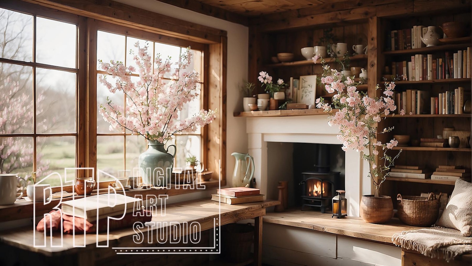 Zoom Background of a Rustic Spring Cottage for Zoom, MS Teams, Webex ...