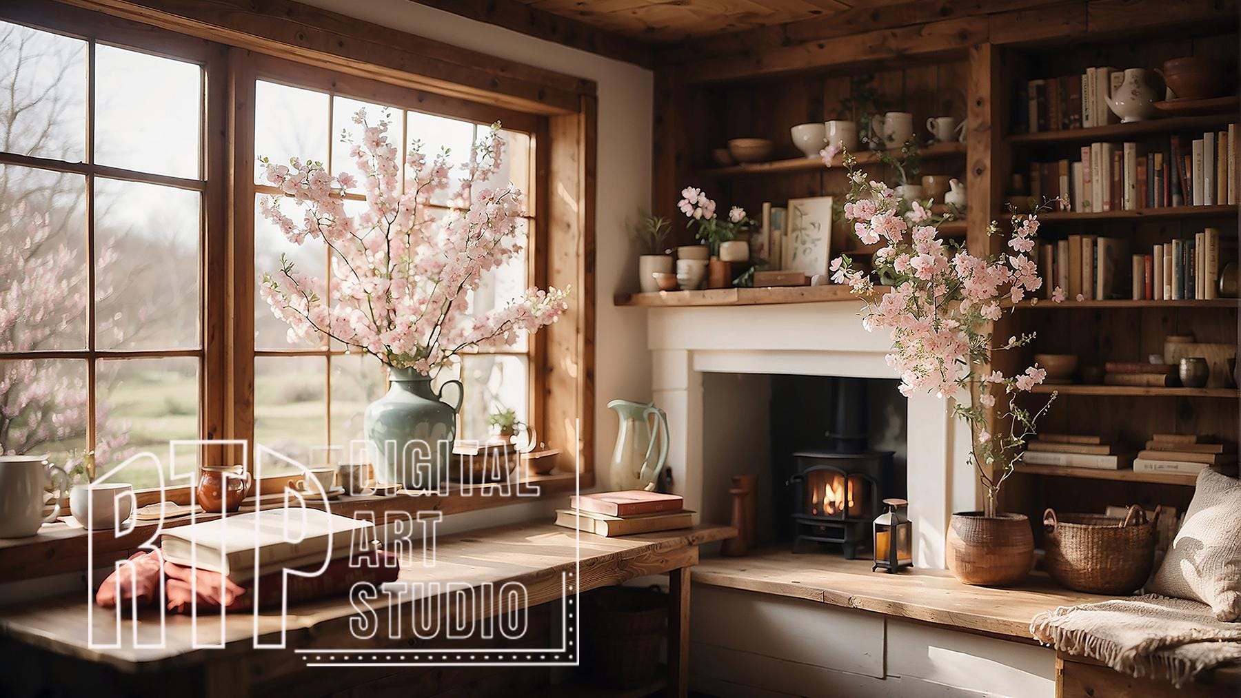 Zoom Background of a Rustic Spring Cottage for Zoom, MS Teams, Webex ...