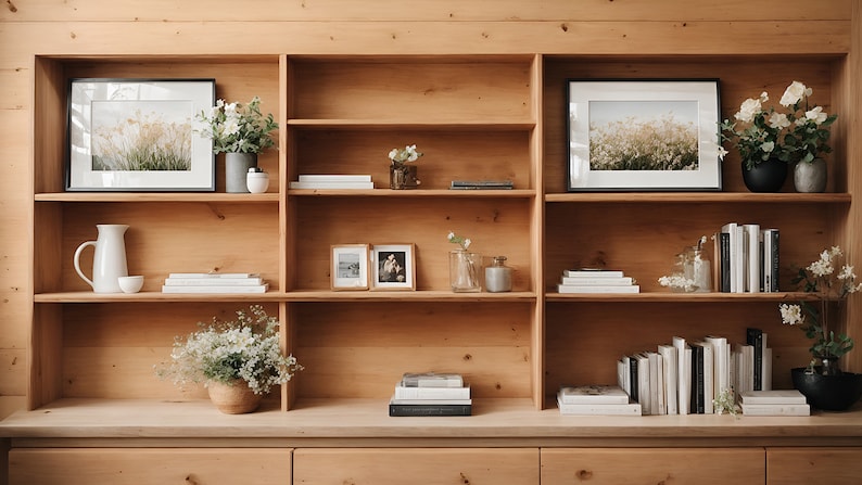 Spring Bookshelf Background Bundle Set of Four Home Office Professional ...