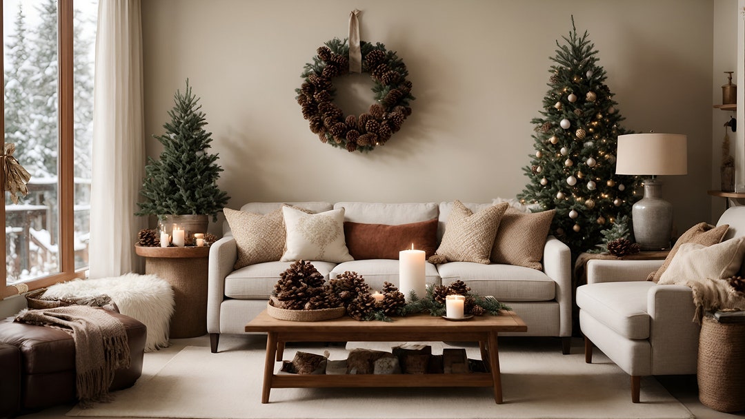 Christmas Zoom Background for Meetings, Holiday Virtual Zoom Background for Computers in a 16:9 ...