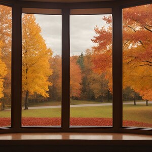 Virtual Background for Zoom Meetings, Fall Virtual Window Background ...