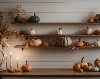 Virtual Background Autumn Bookshelf for Zoom Meeting, Fall Themed Home ...