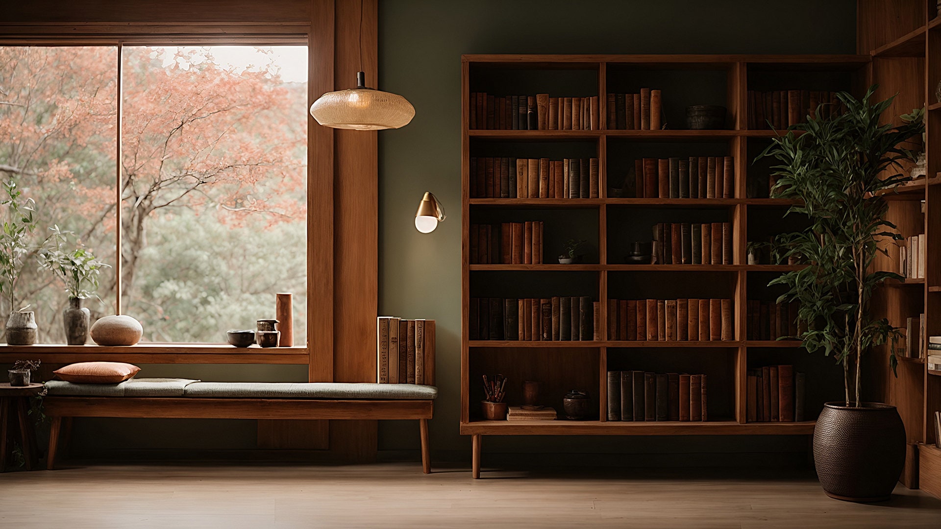 Virtual Background in Japandi Wabi Sabi Style for Zoom Meetings for ...