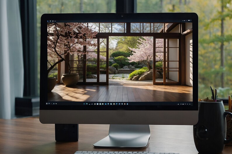 Virtual Background Zen Garden for Zoom, Natural Calming Background for ...