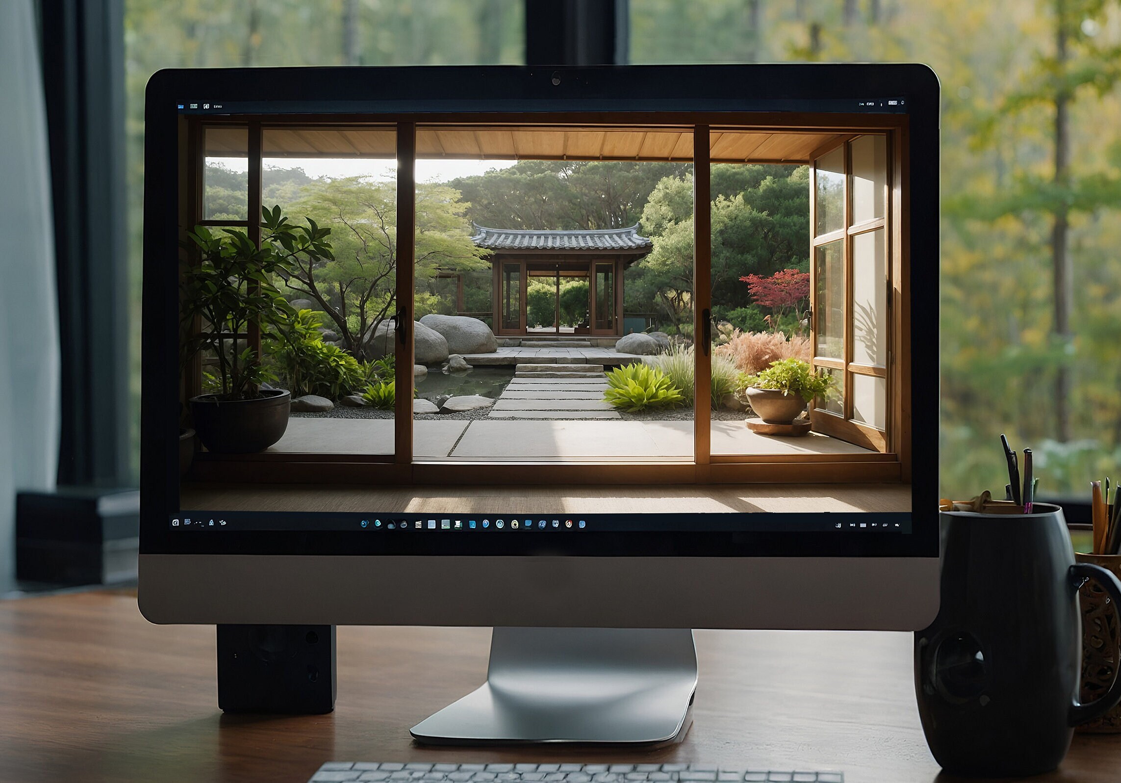 Virtual Background Zen Garden for Zoom, Natural Calming Background for ...