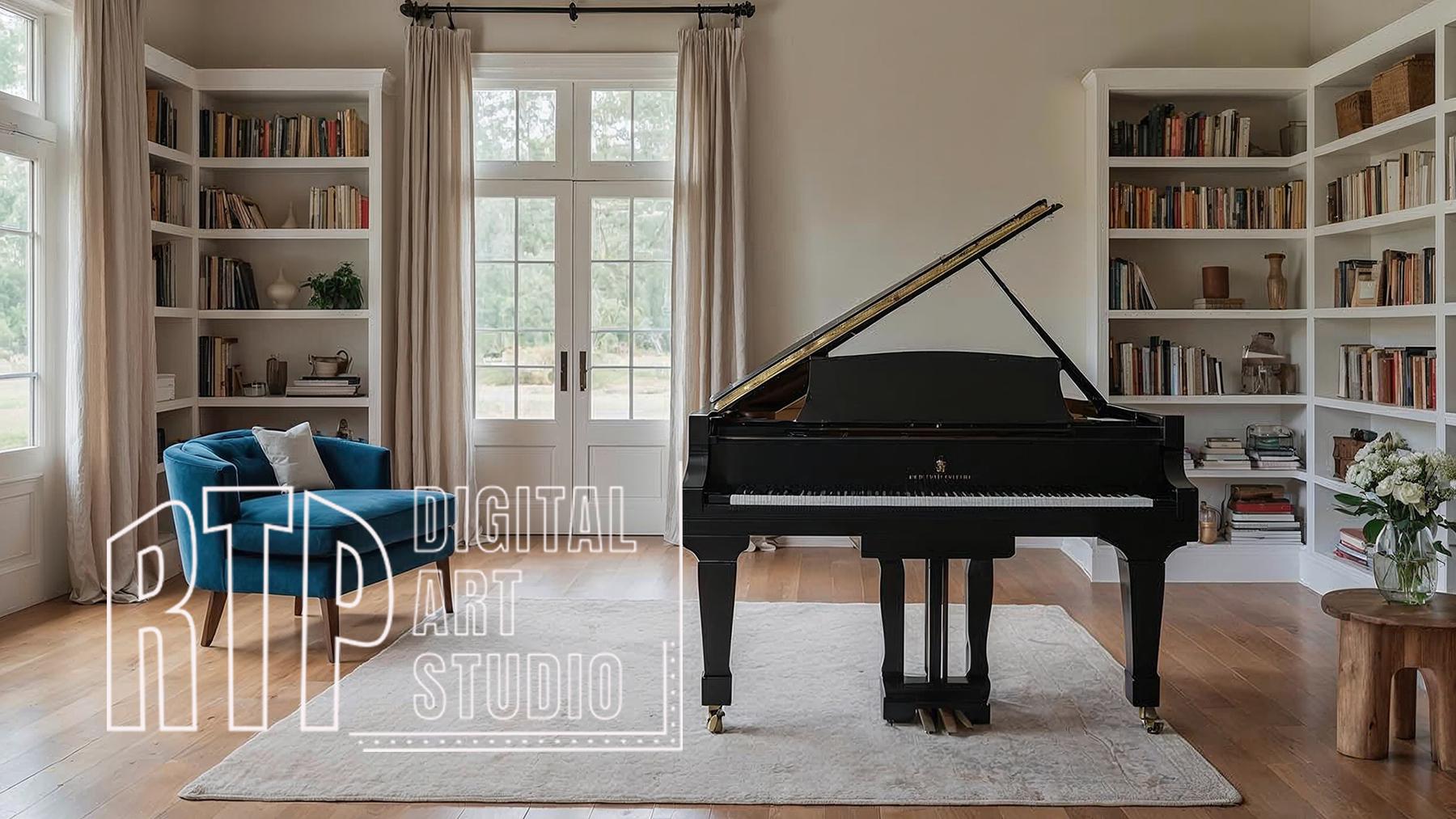 Virtual Background for Teams Meetings, Piano Room Background for Zoom ...