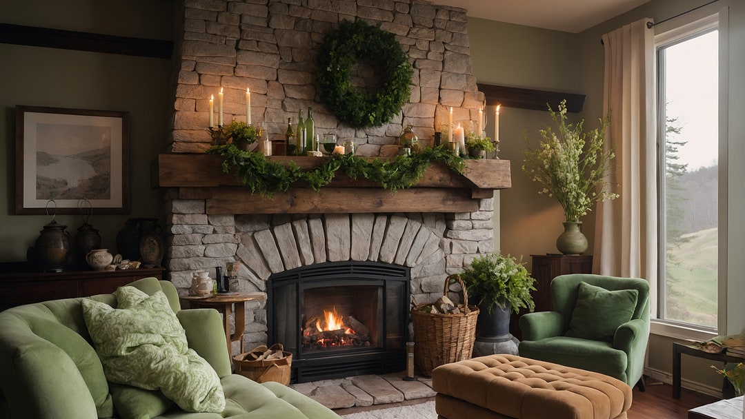 Virtual St. Patrick's Day Zoom Background, Virtual Fireplace Backdrop ...