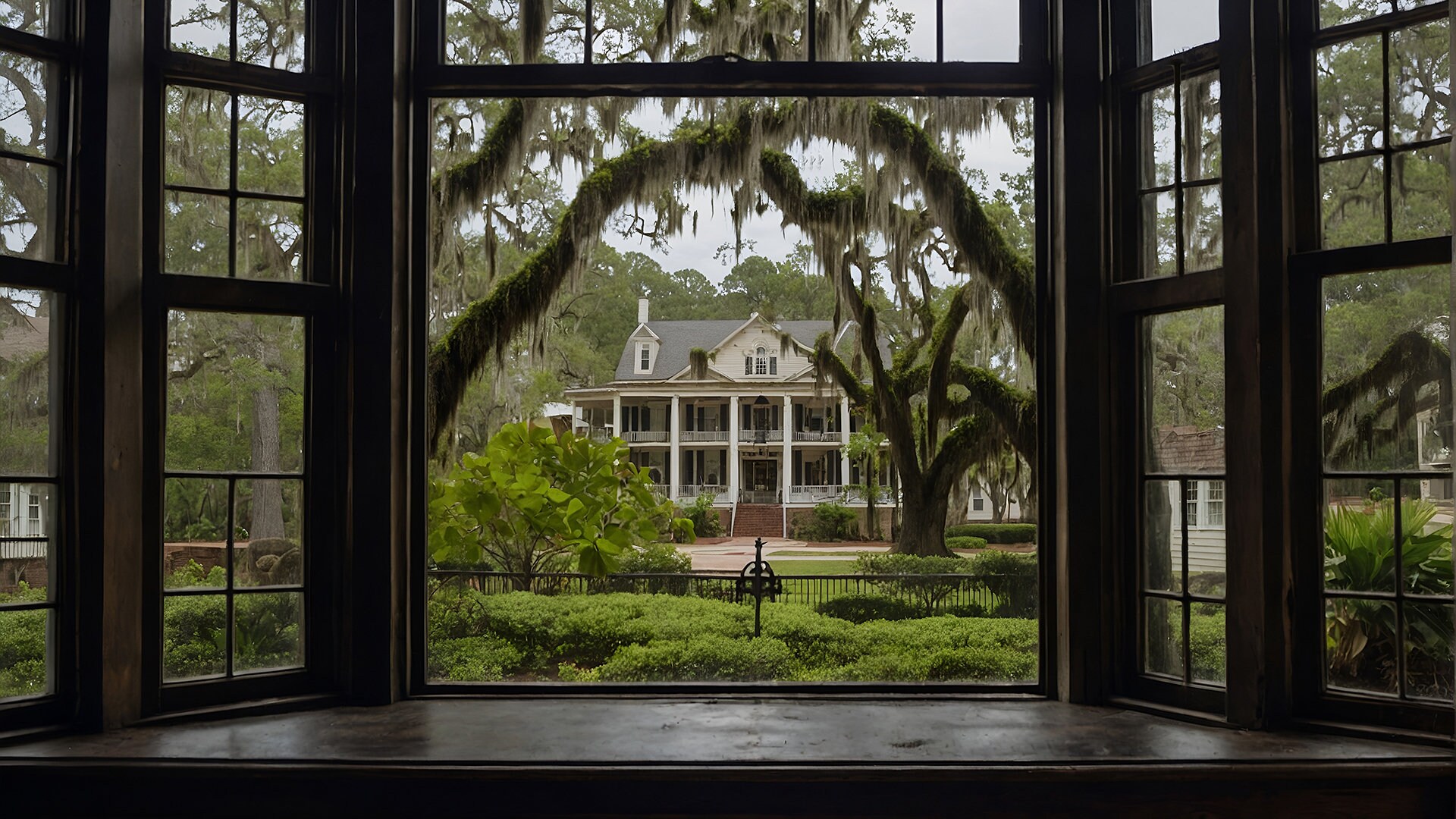 Southern Mossy Oak Manor Zoom Background Virtual Office for Meetings ...