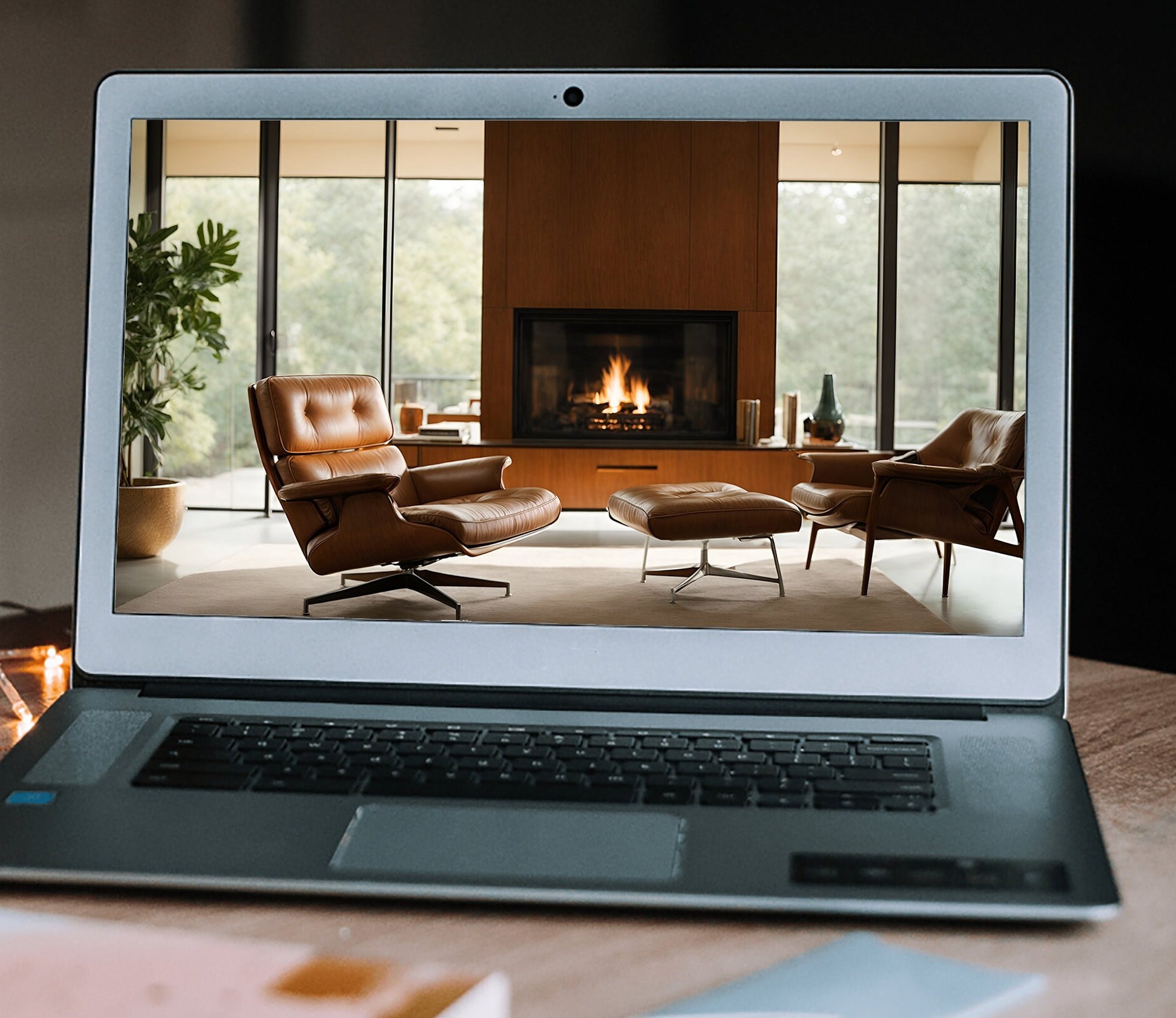 Virtual Background for Zoom Meetings, Mid Century Modern Background for ...