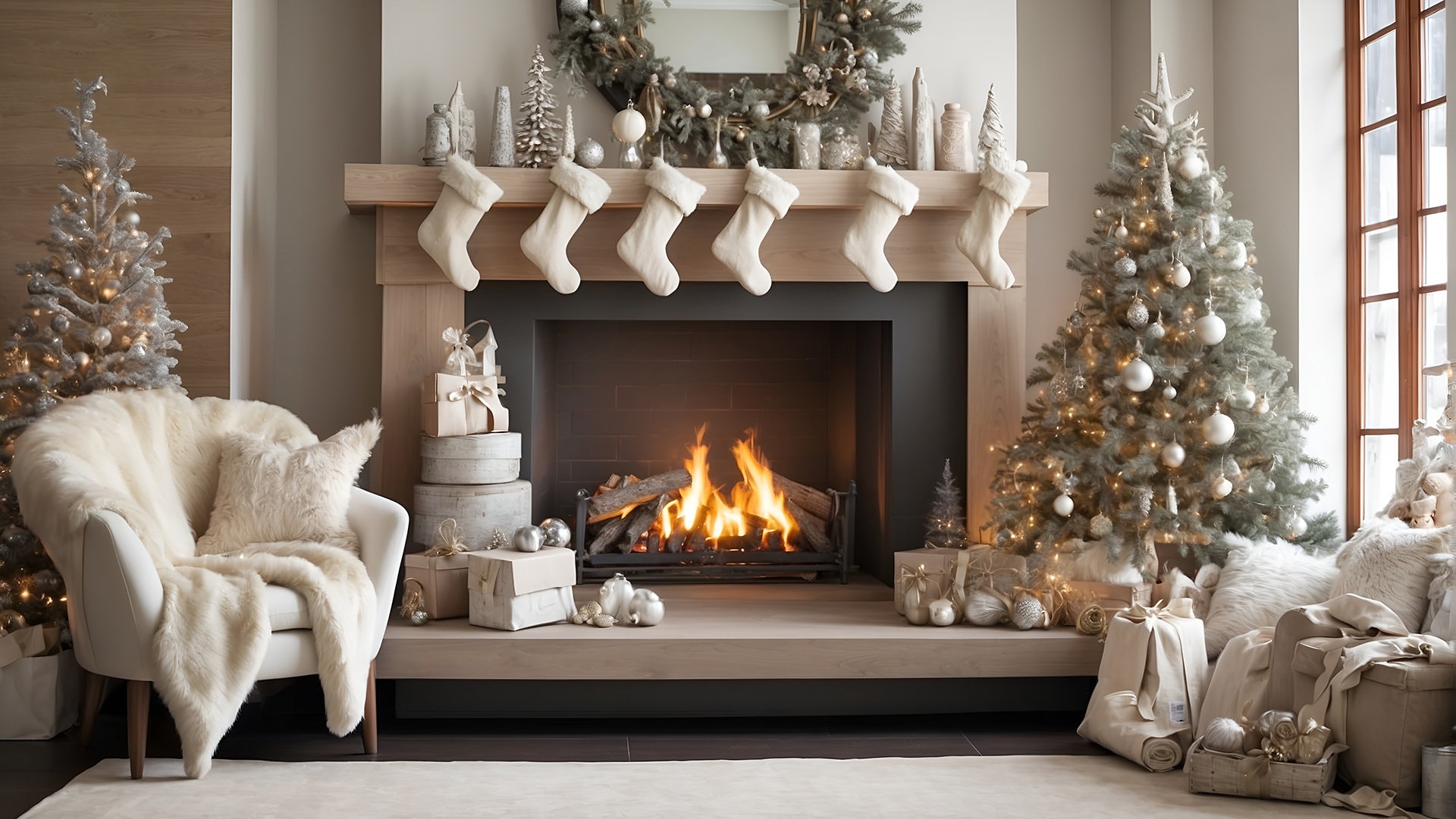 Zoom Background White Christmas Bundle Winter Home/ Office in 16:9 ...