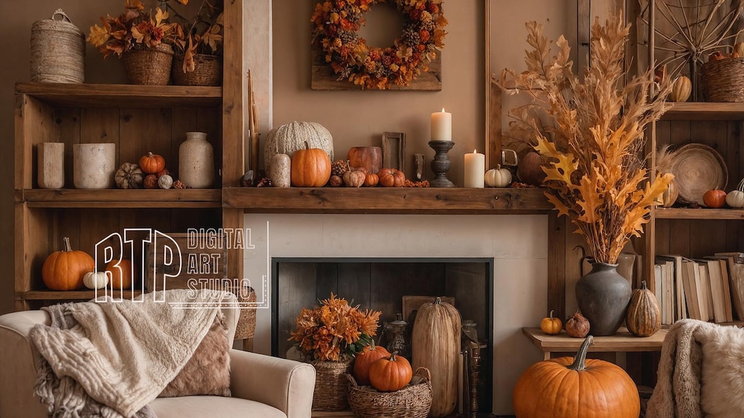 Cozy Autumn Background for Zoom Meetings, Fall Virtual Zoom Background ...