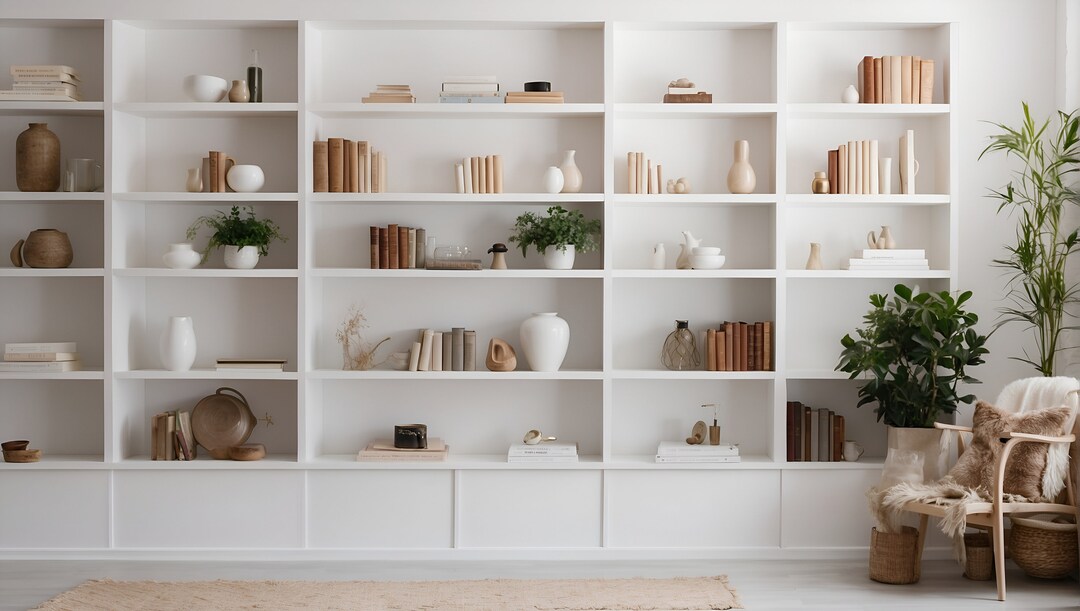 Zoom Background White Bookshelf Virtual Home Office - Etsy Canada