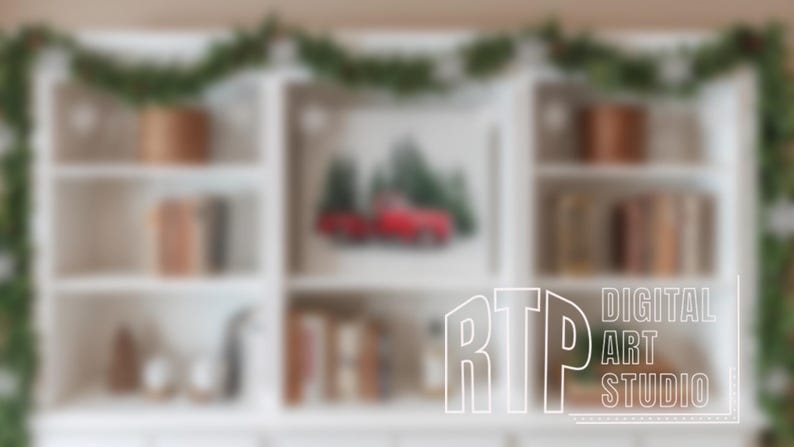 Winter Bookshelf Virtual Background Zoom Meetings, Christmas Themed ...