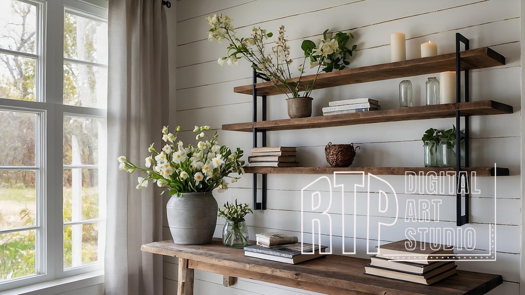 Spring Wildflower Farmhouse Zoom Background for Virtual Meetings, Boho ...