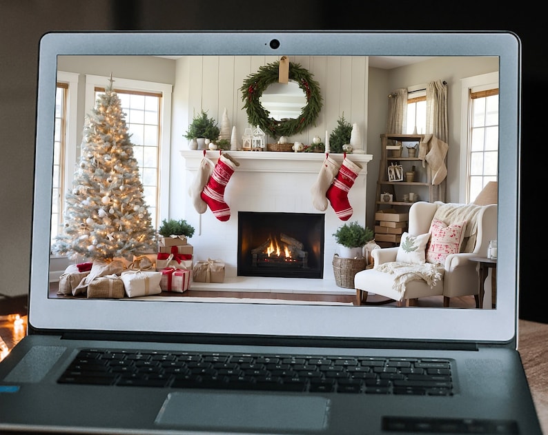 Christmas Background for Microsoft Teams Holiday Virtual Zoom - Etsy