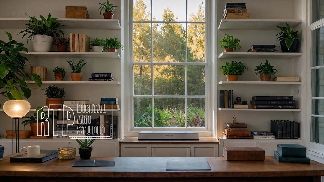 Virtual Shelving Background for Zoom Meetings, Professional Home Office ...