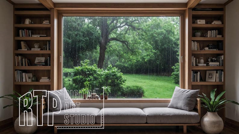 Spring Rain Teams Background Raindrops on the Window Virtual Office for ...