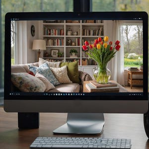 Bundle of Five Spring Living Room Zoom Background, Virtual Meeting ...