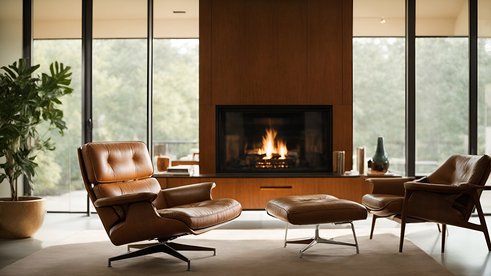 Virtual Background for Zoom Meetings, Mid Century Modern Background for ...