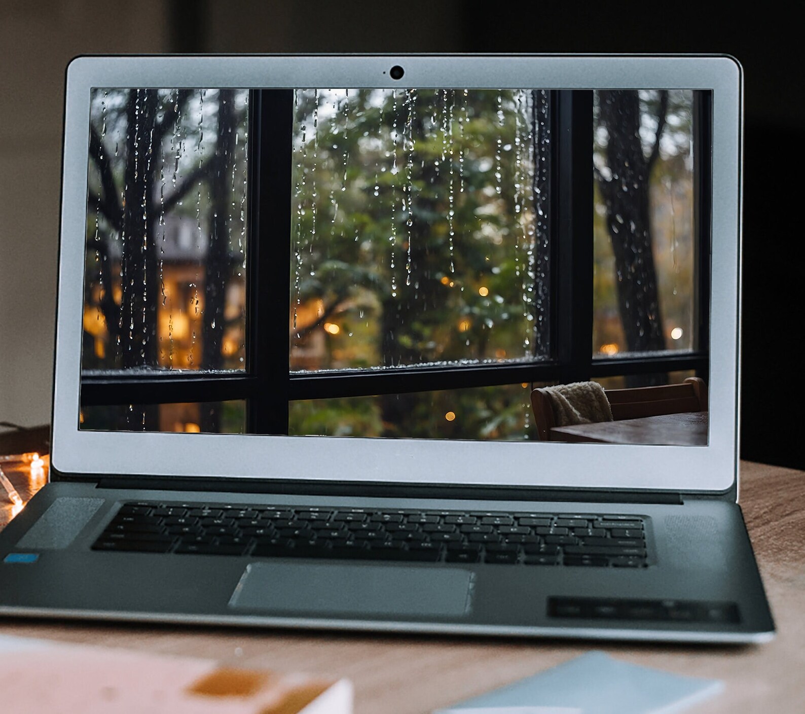Winter Raindrops on Window Zoom Background Virtual Office for Online ...