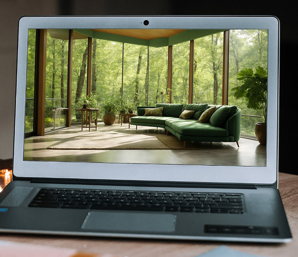 Zoom Background House in the Forest, Natural Trees View, Virtual Home ...