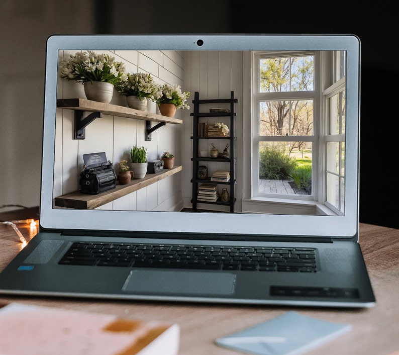 Spring Farmhouse Teams Background for Virtual Meetings, Boho ...