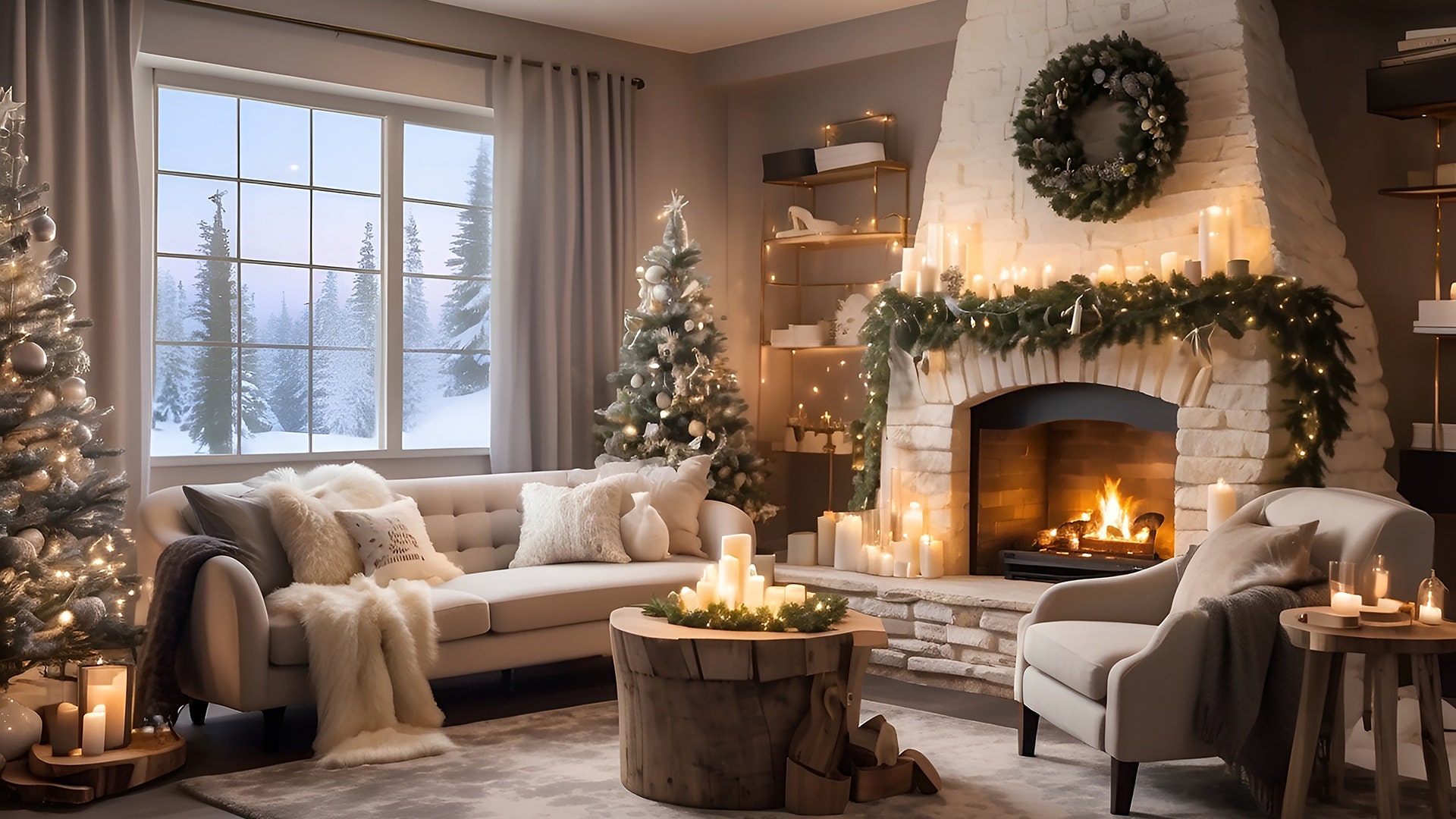 Zoom Background White Christmas Bundle Winter Home/ Office in 16:9 ...