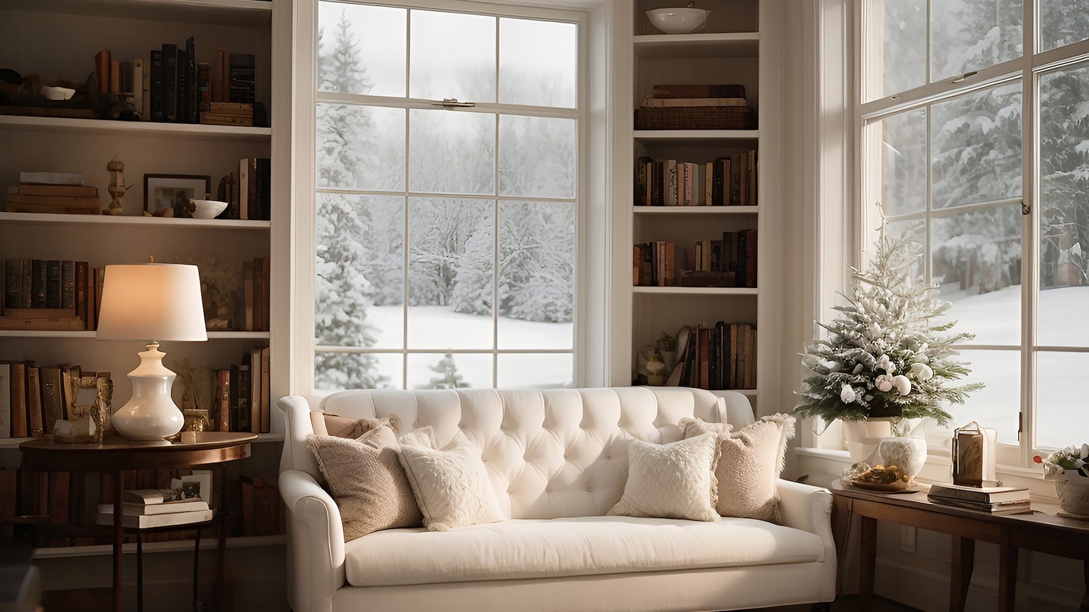 Winter Virtual Background for Zoom Meetings, Snowy Window Background ...