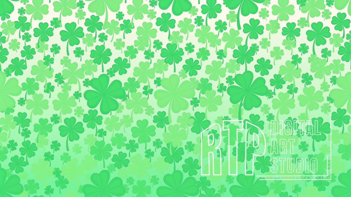 Virtual Background Spring Clovers for Zoom, March St. Patricks Day ...