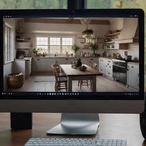 Bundle of Three Spring Farmhouse Zoom Backgrounds, Virtual Meetings ...