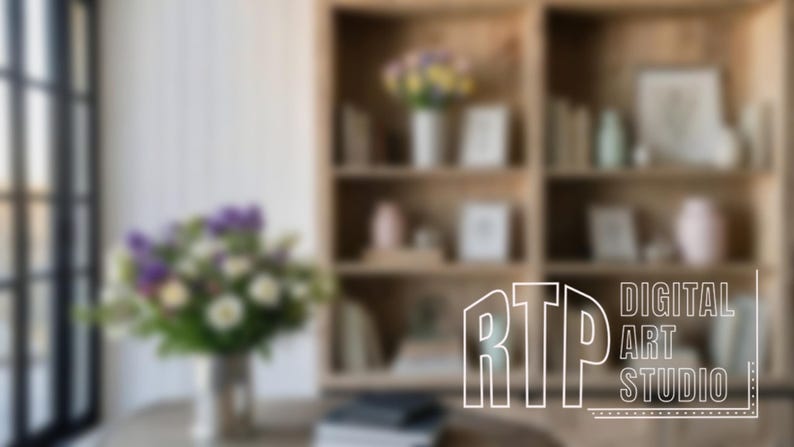 Virtual Background Spring Bookshelf for Zoom Meetings, Home Office ...
