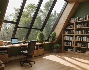 Modern Home Office Virtual Background for Microsoft Teams Zoom Webex ...