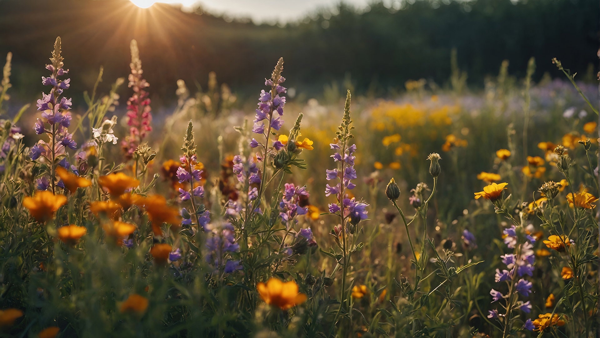 Virtual Background Spring Wildflowers for Zoom, Natural Calming ...